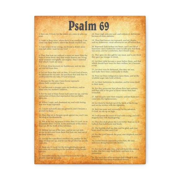 Express Your Love Gifts | Art | Scripture Sign Psalm 69 Chapter Gold Bible Canvas Christian Wall ...